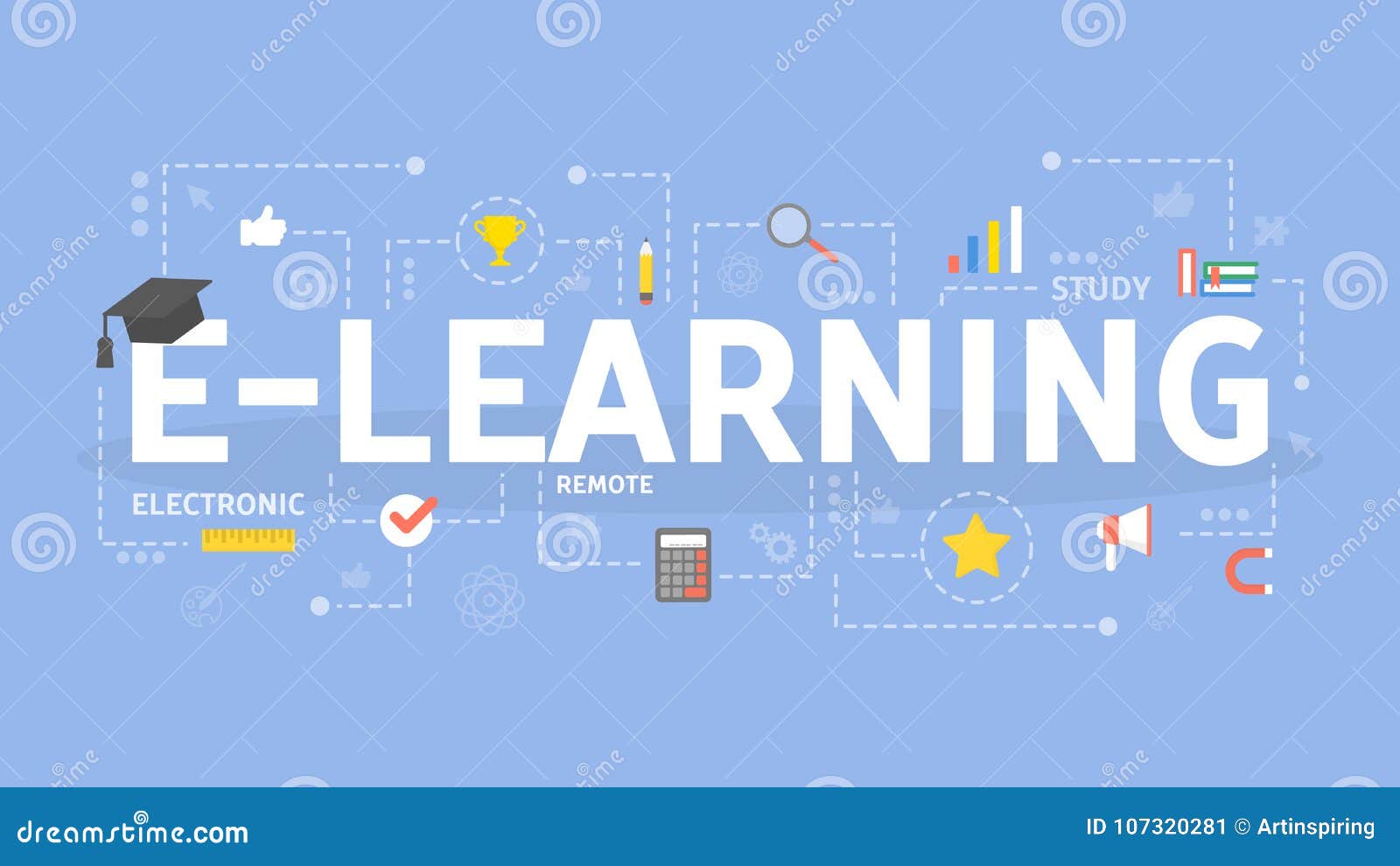 E-learning Concept Illustration. Stock Vector - Illustration of design, internet: 107320281