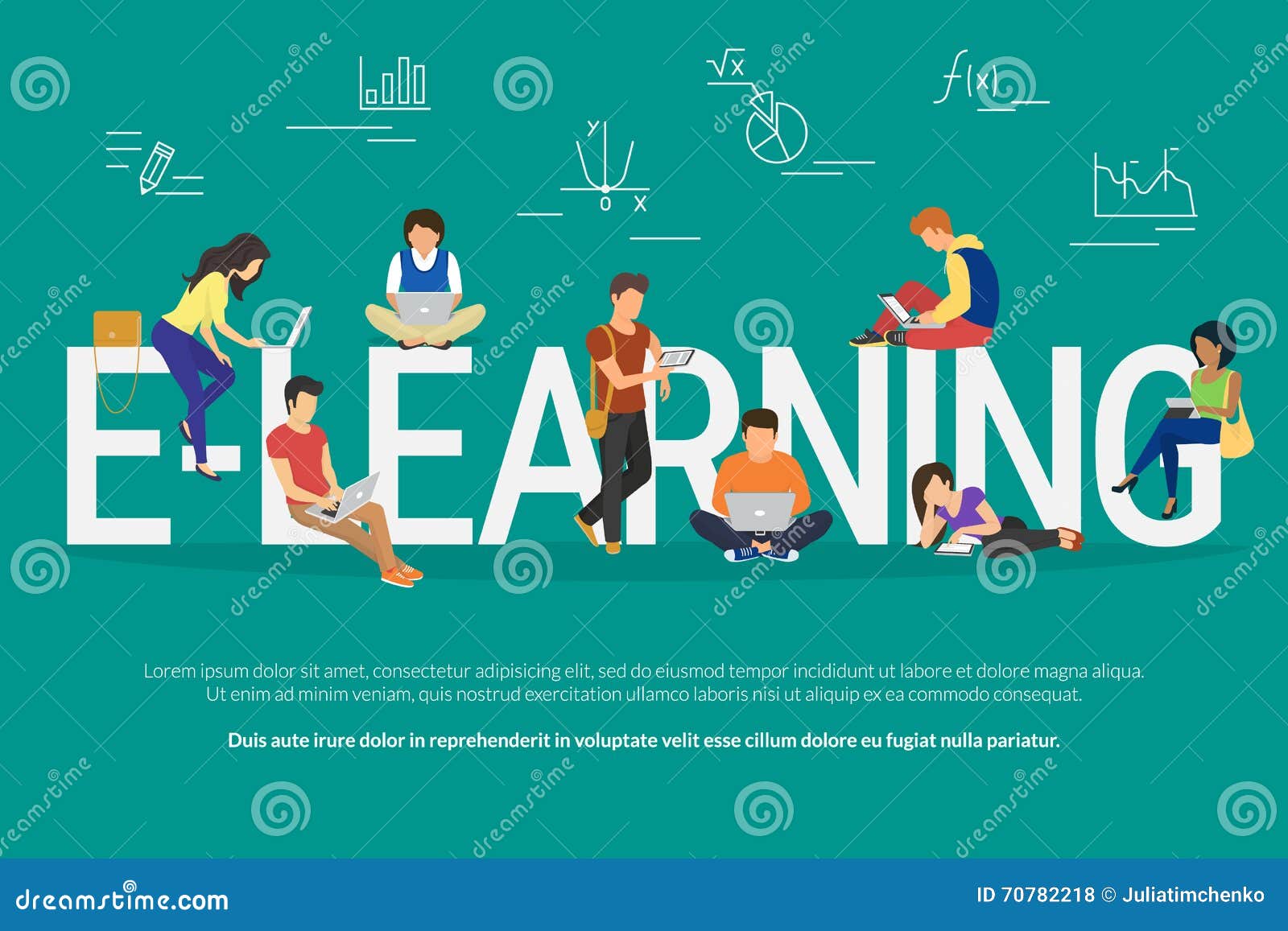 E-learning Concept Illustration Stock Vector - Illustration of banner ...