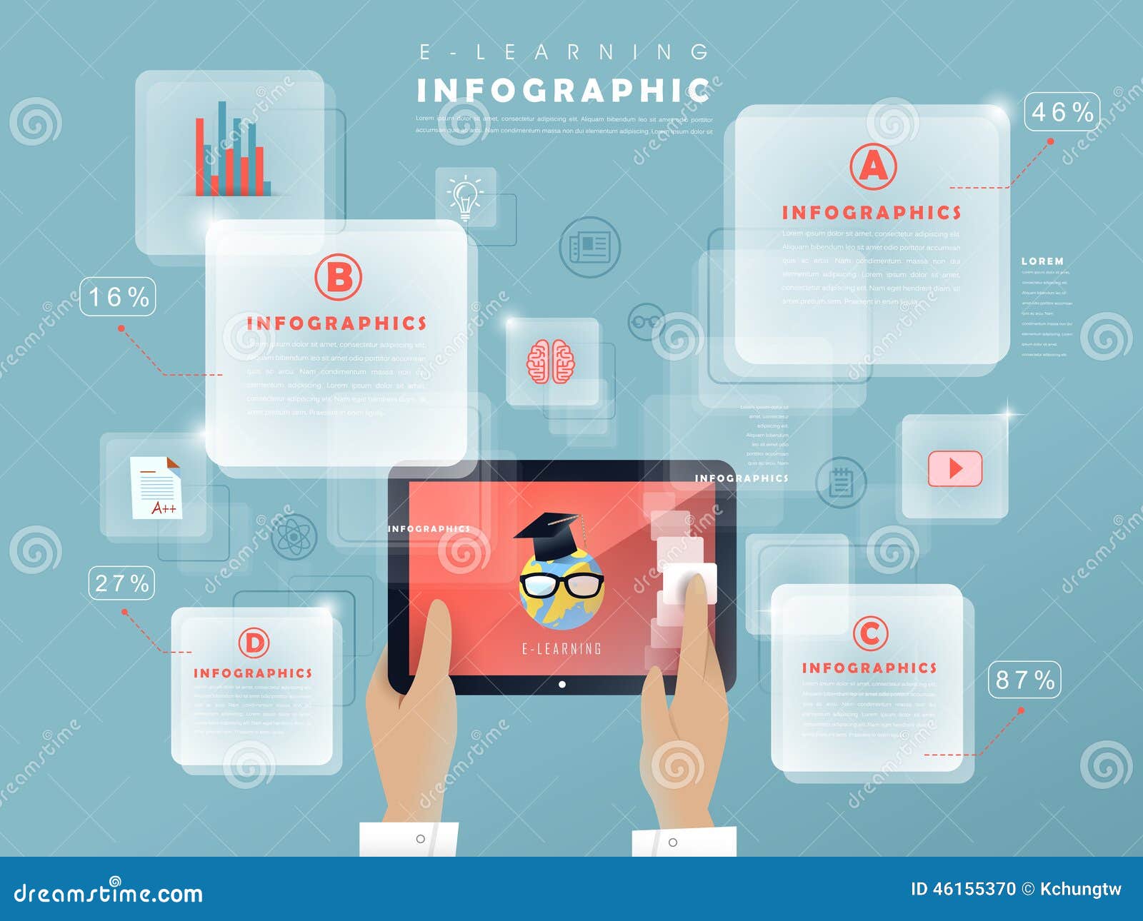 E-learning Concept Infographic Stock Vector - Illustration of research ...