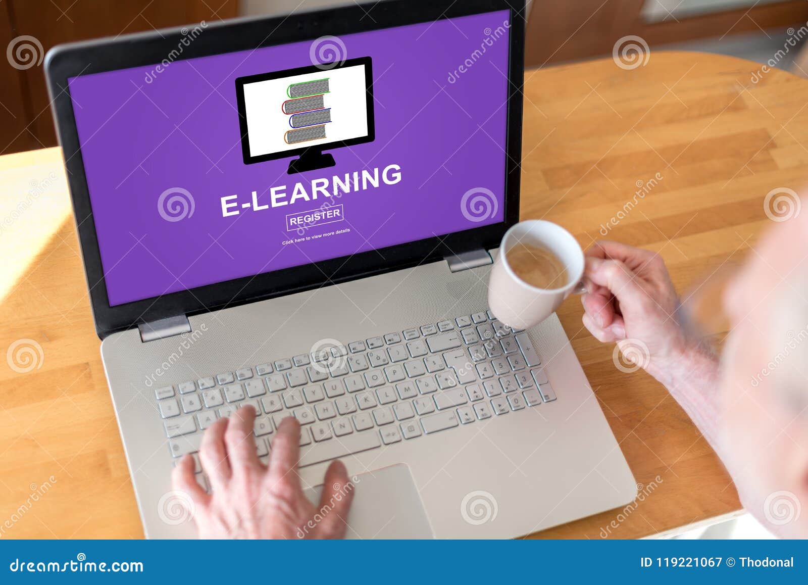 E-learning Concept on a Laptop Stock Image - Image of training ...