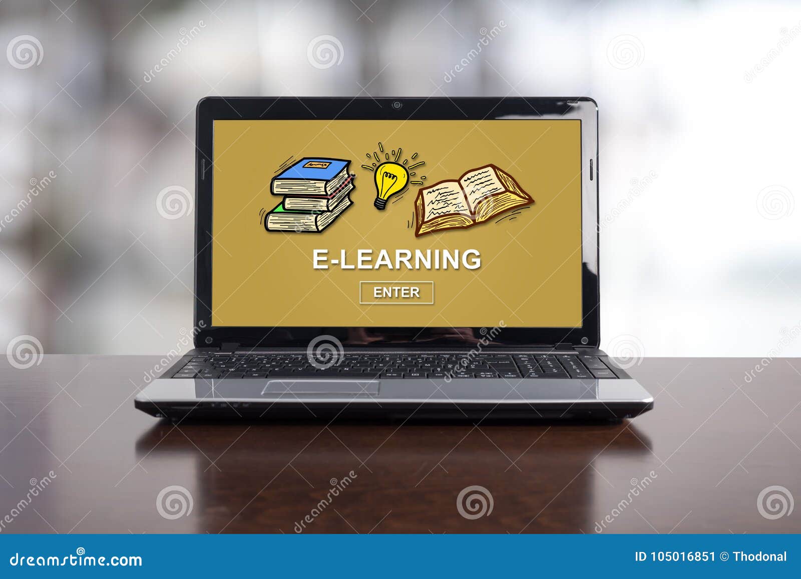 E-learning Concept on a Laptop Stock Image - Image of seminar ...
