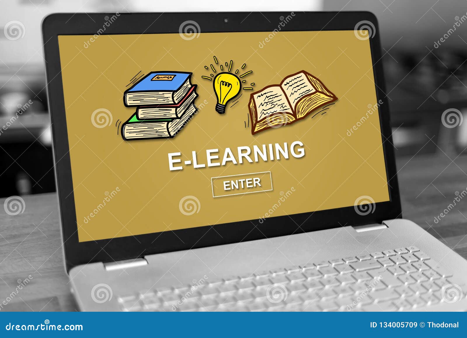 E-learning Concept on a Laptop Stock Image - Image of concept ...