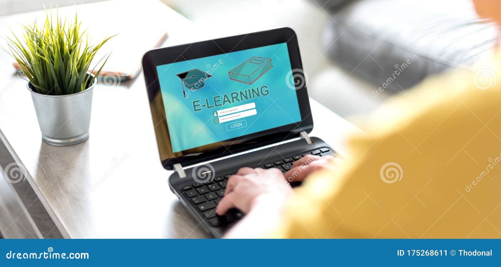 E-learning Concept on a Laptop Screen Stock Image - Image of study ...