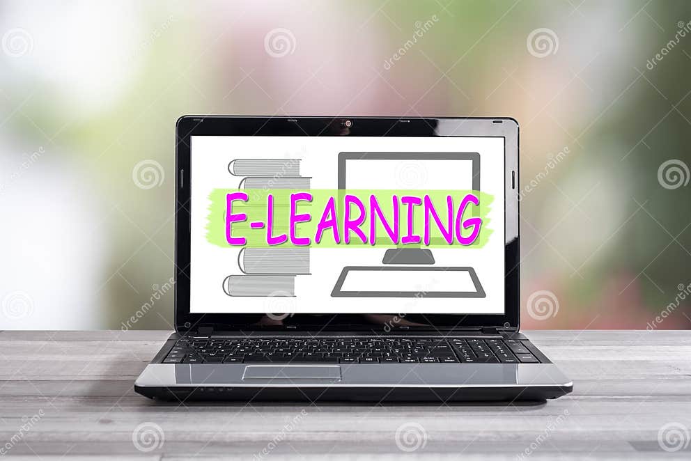 E-learning Concept on a Laptop Screen Stock Image - Image of learn ...