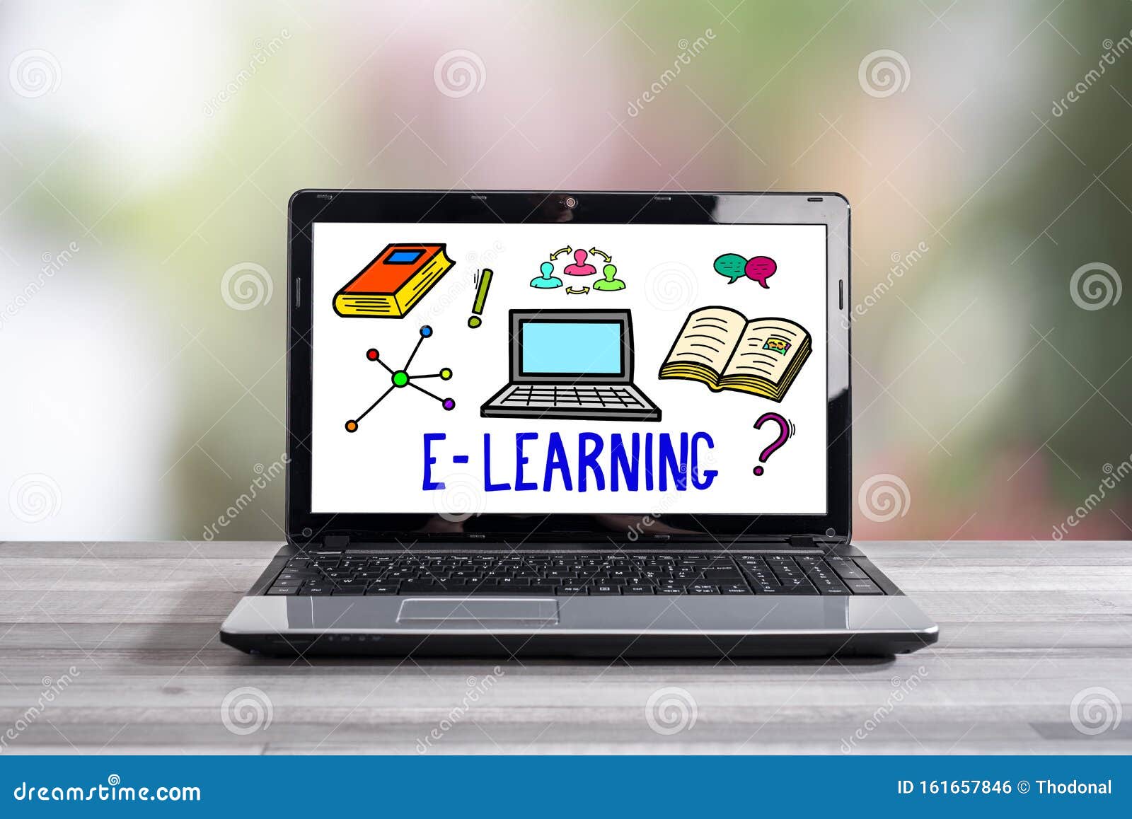 E-learning Concept on a Laptop Screen Stock Photo - Image of ...