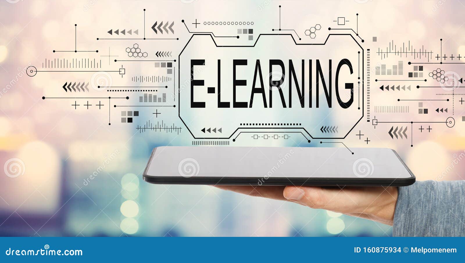 E-learning Concept with Tablet Computer Stock Photo - Image of bokeh ...