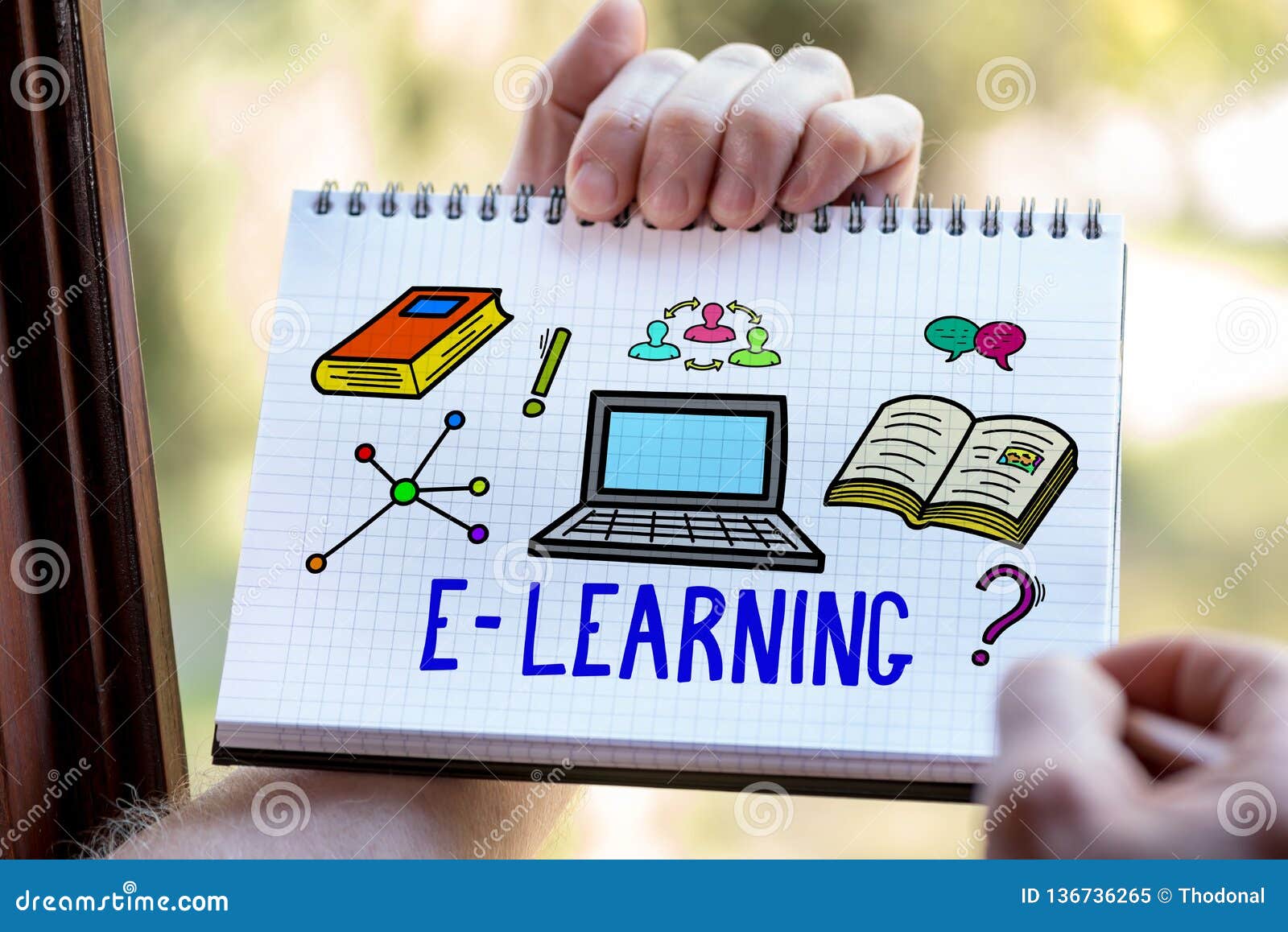 E-learning Concept on a Notepad Stock Image - Image of distance ...