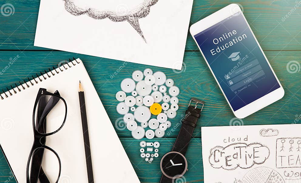 E - Learning Concept, Online Education Login or Registration Screen ...