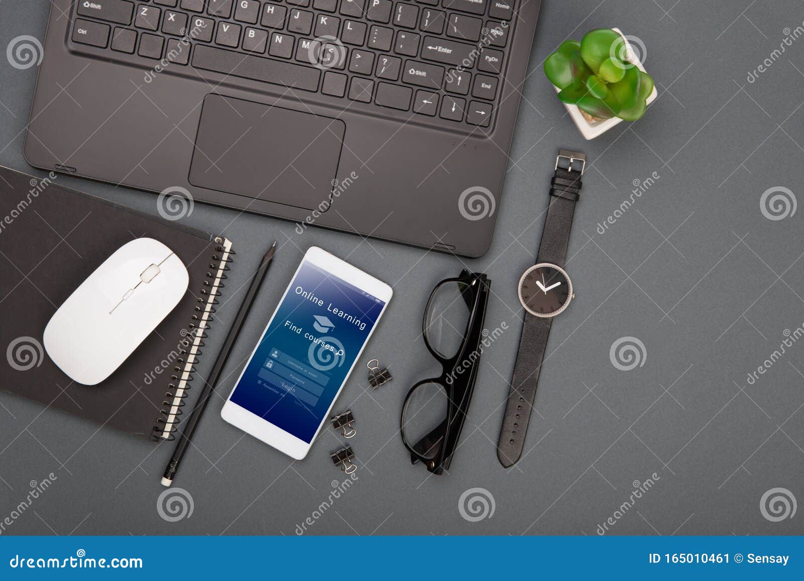 E - Learning Concept, Online Education Login or Registration Screen ...