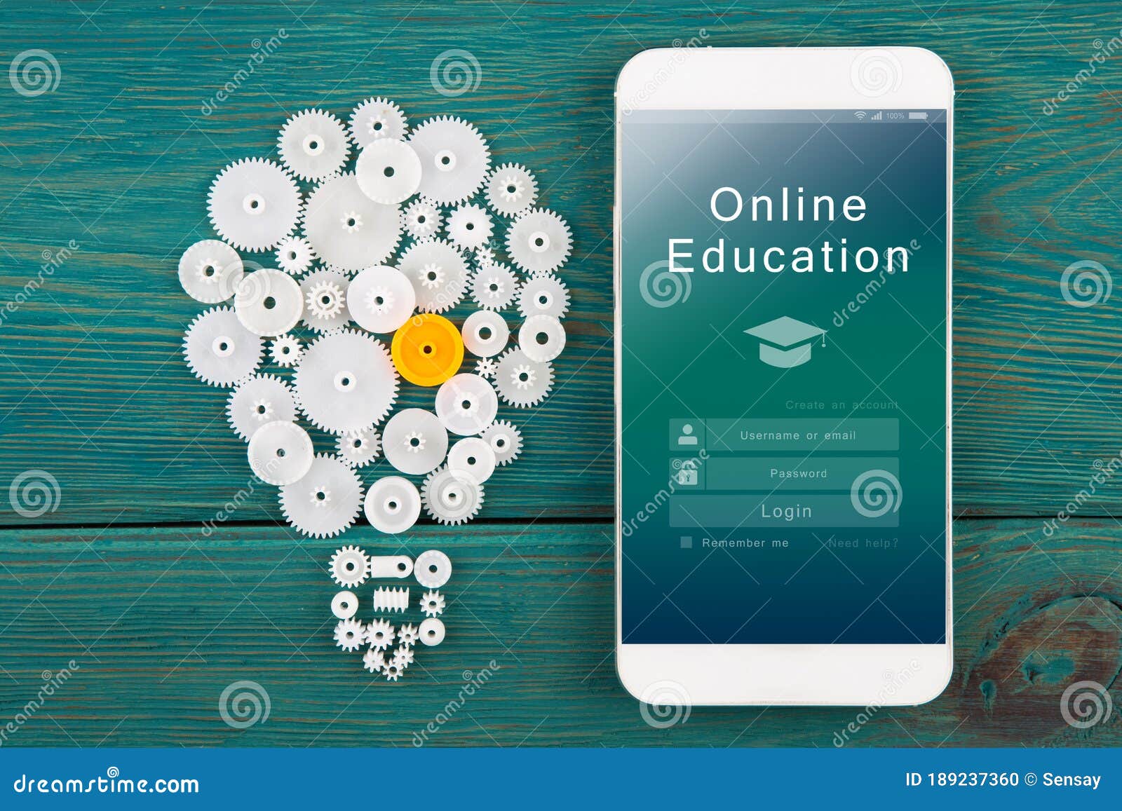 E - Learning Concept, Online Education Login or Registration Screen ...