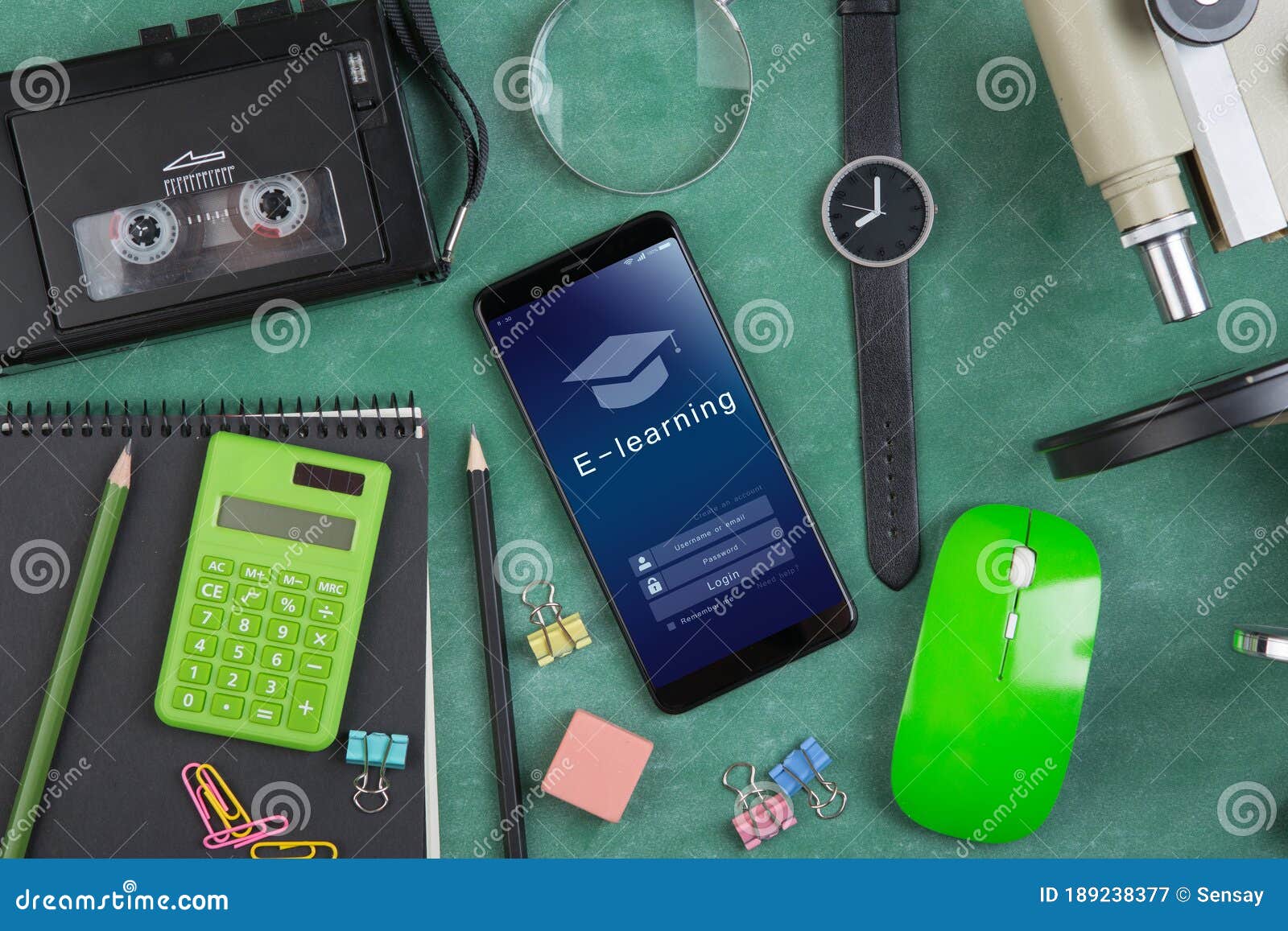 E - Learning Concept, Online Education Login or Registration Screen ...