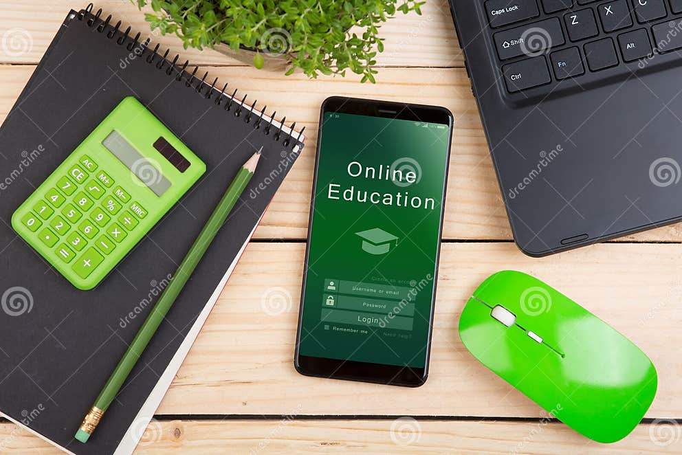 E - Learning Concept, Online Education Login or Registration Screen ...