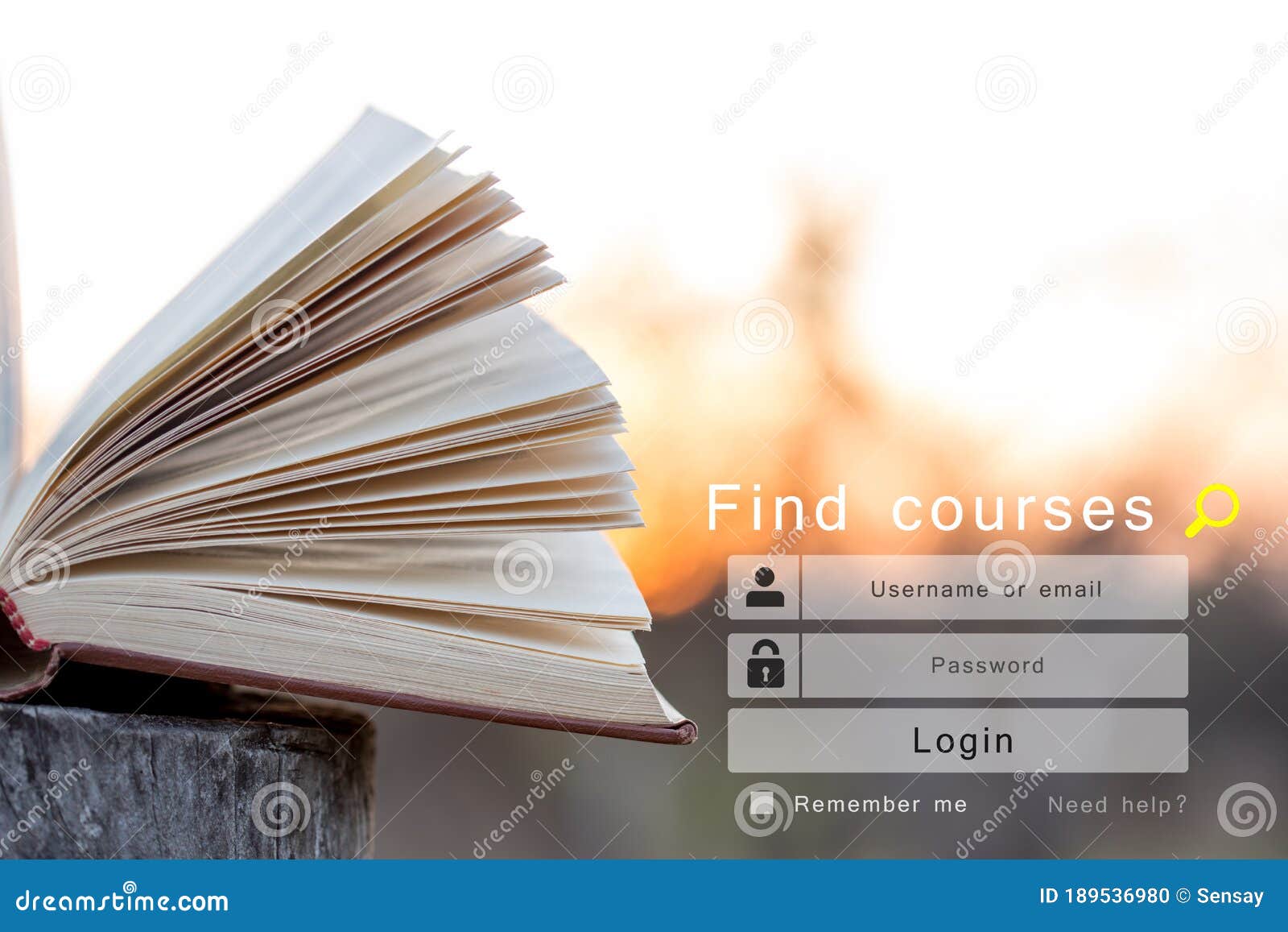 E - Learning Concept, Online Education Login or Registration Screen ...