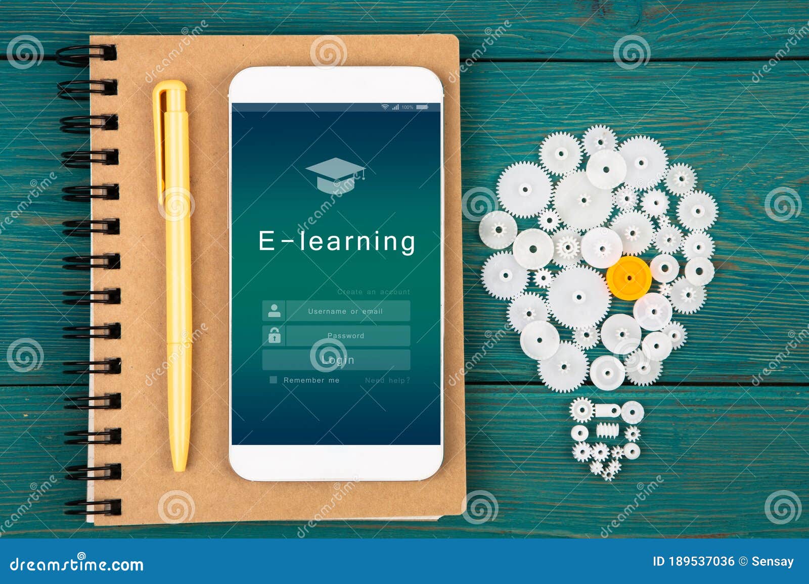E - Learning Concept, Online Education Login or Registration Screen ...