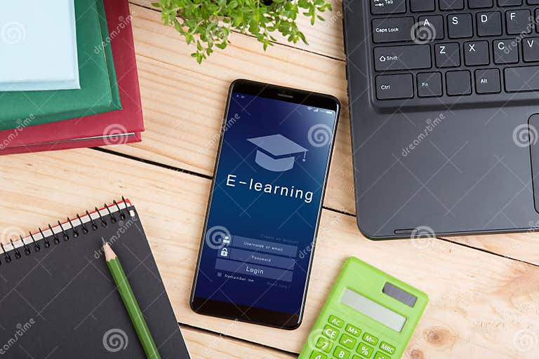 E - Learning Concept, Online Education Login or Registration Screen ...