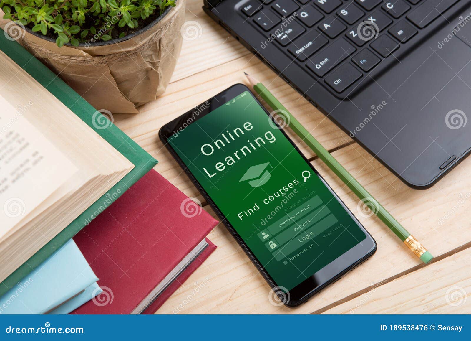 E - Learning Concept, Online Education Login or Registration Screen ...