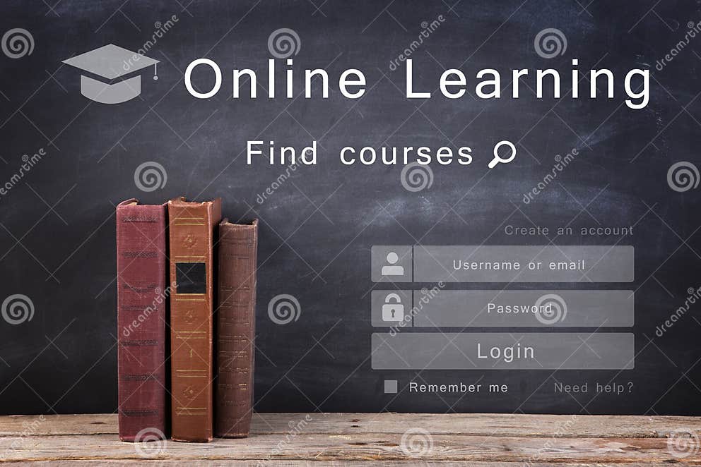 E - Learning Concept, Online Education Login or Registration Screen ...