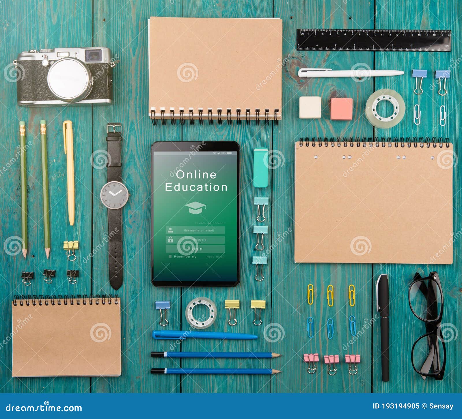 E - Learning Concept, Online Education Login or Registration Screen ...