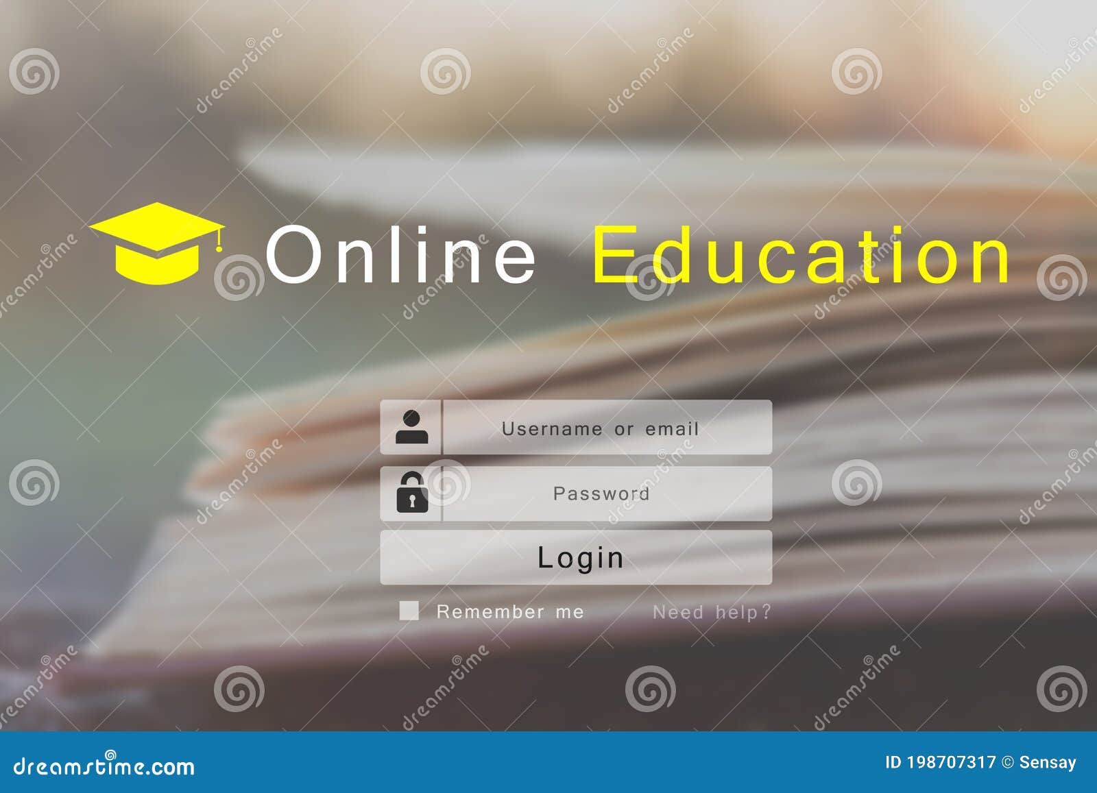 E - Learning Concept, Online Education Login or Registration Screen ...