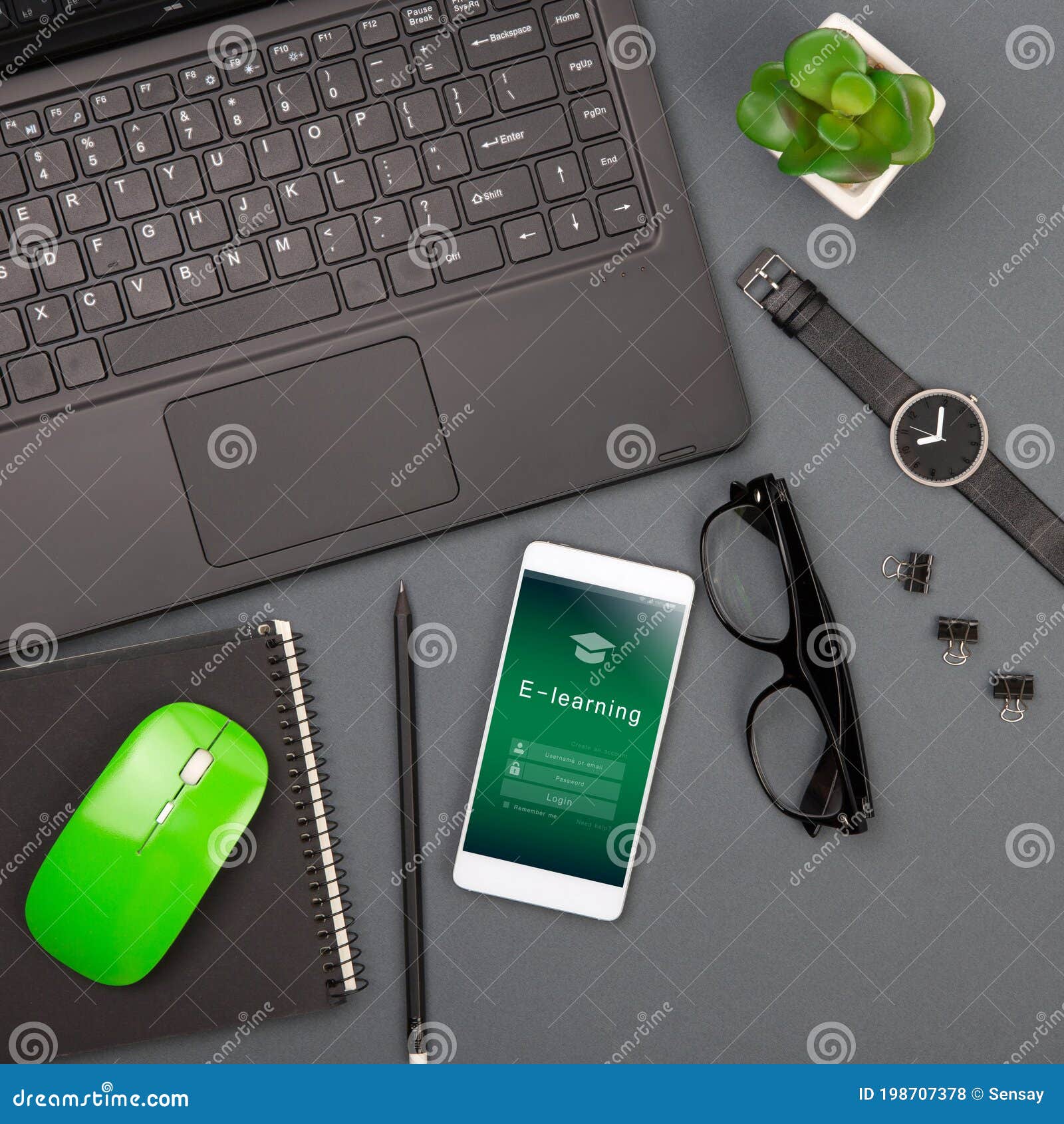 E - Learning Concept, Online Education Login or Registration Screen ...