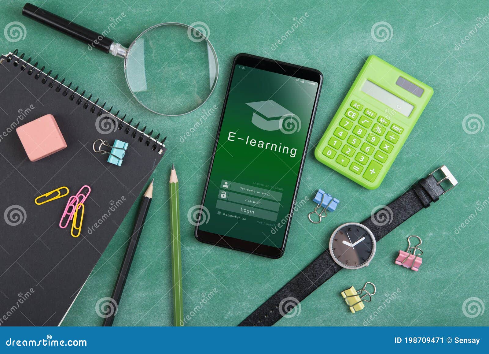 E - Learning Concept, Online Education Login or Registration Screen ...