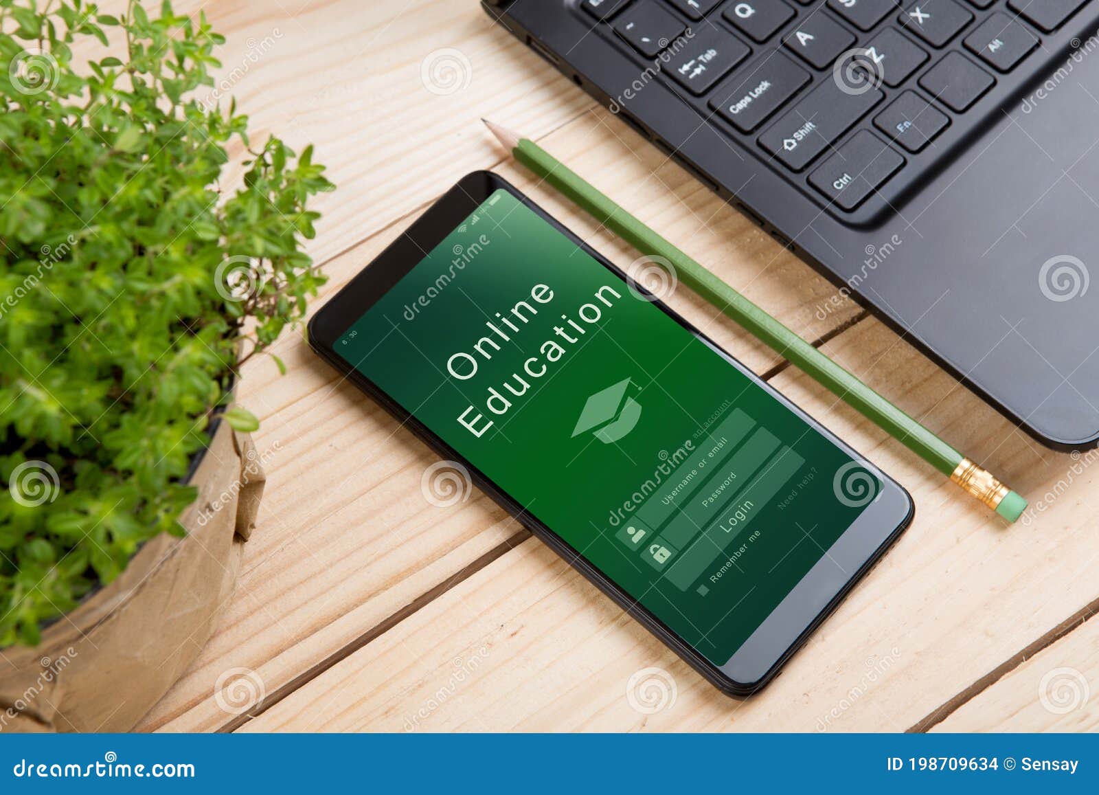 E - Learning Concept, Online Education Login or Registration Screen ...