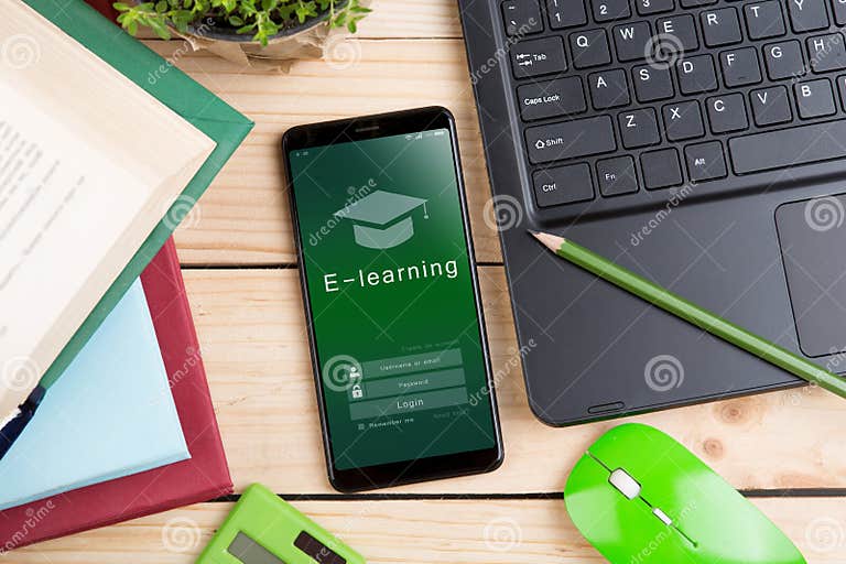 E - Learning Concept, Online Education Login or Registration Screen ...