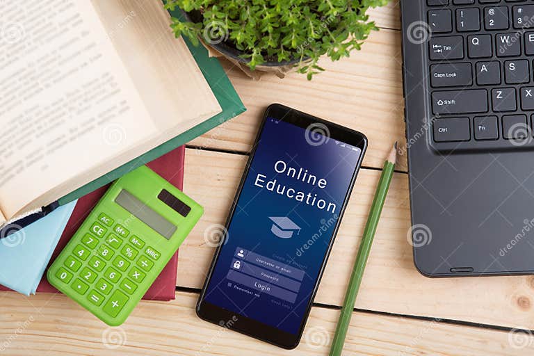 E - Learning Concept, Online Education Login or Registration Screen ...