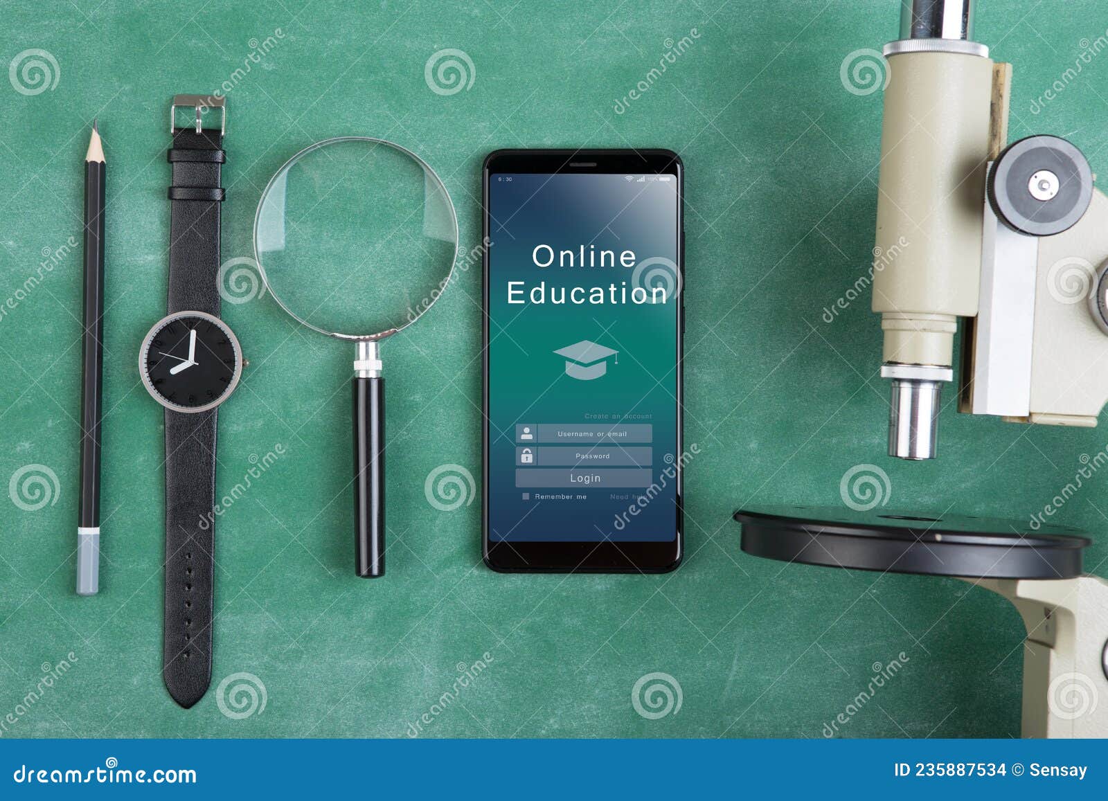 E - Learning Concept, Online Education Login or Registration Screen ...