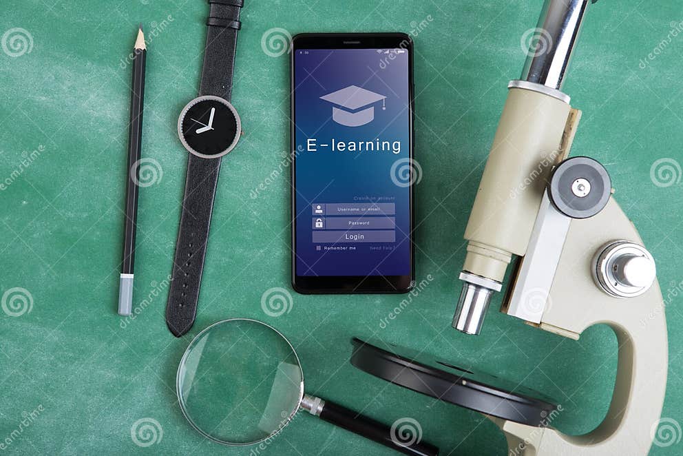 E - Learning Concept, Online Education Login or Registration Screen ...