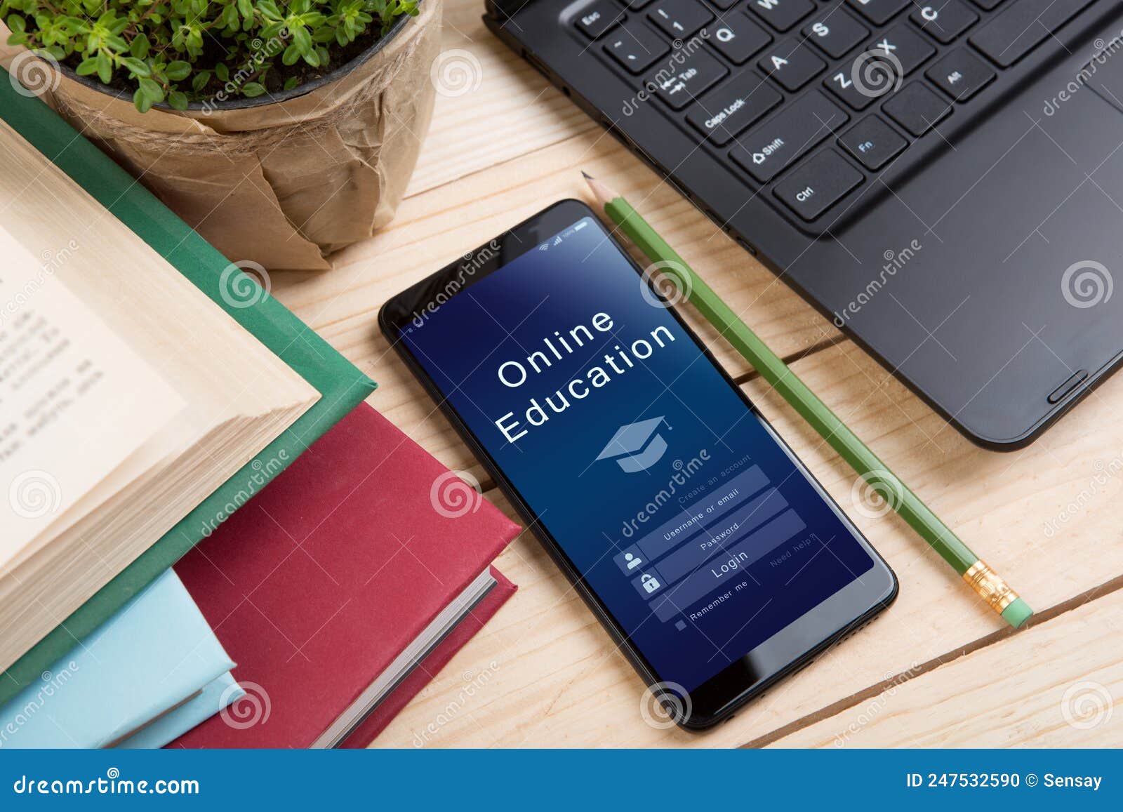 E - Learning Concept, Online Education Login or Registration Screen ...