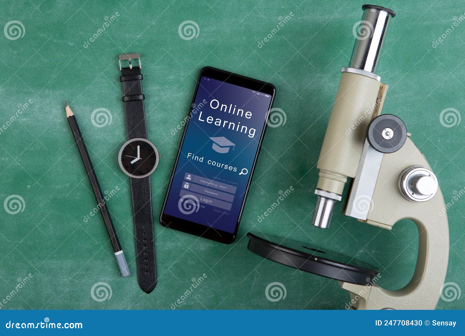 E - Learning Concept, Online Education Login or Registration Screen ...