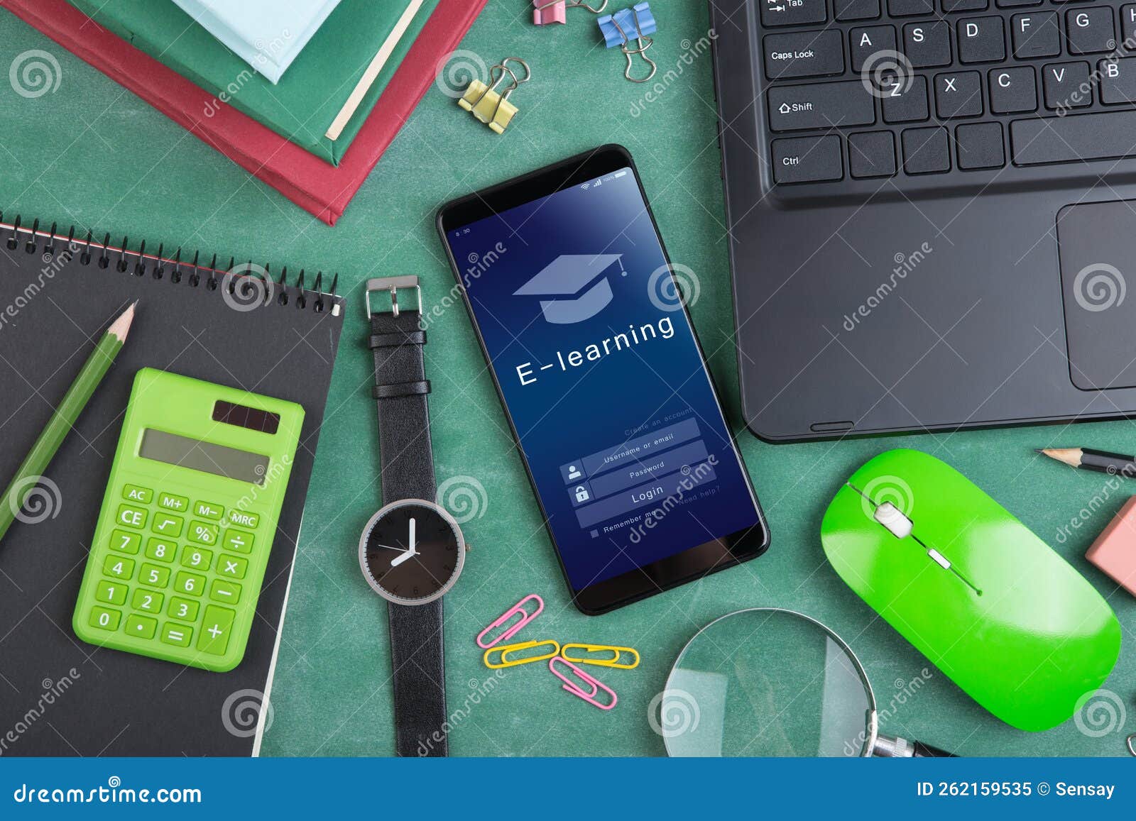 E - Learning Concept, Online Education Login or Registration Screen ...