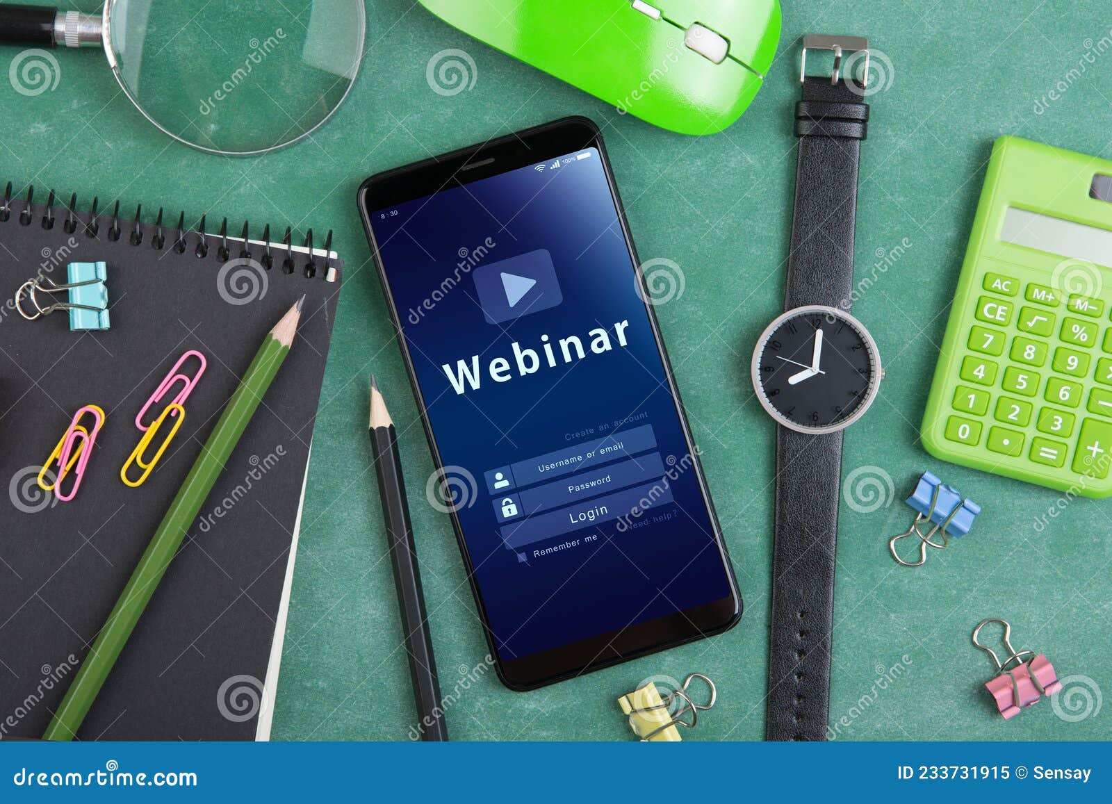 E - Learning Concept, Online Education Login or Registration Screen ...