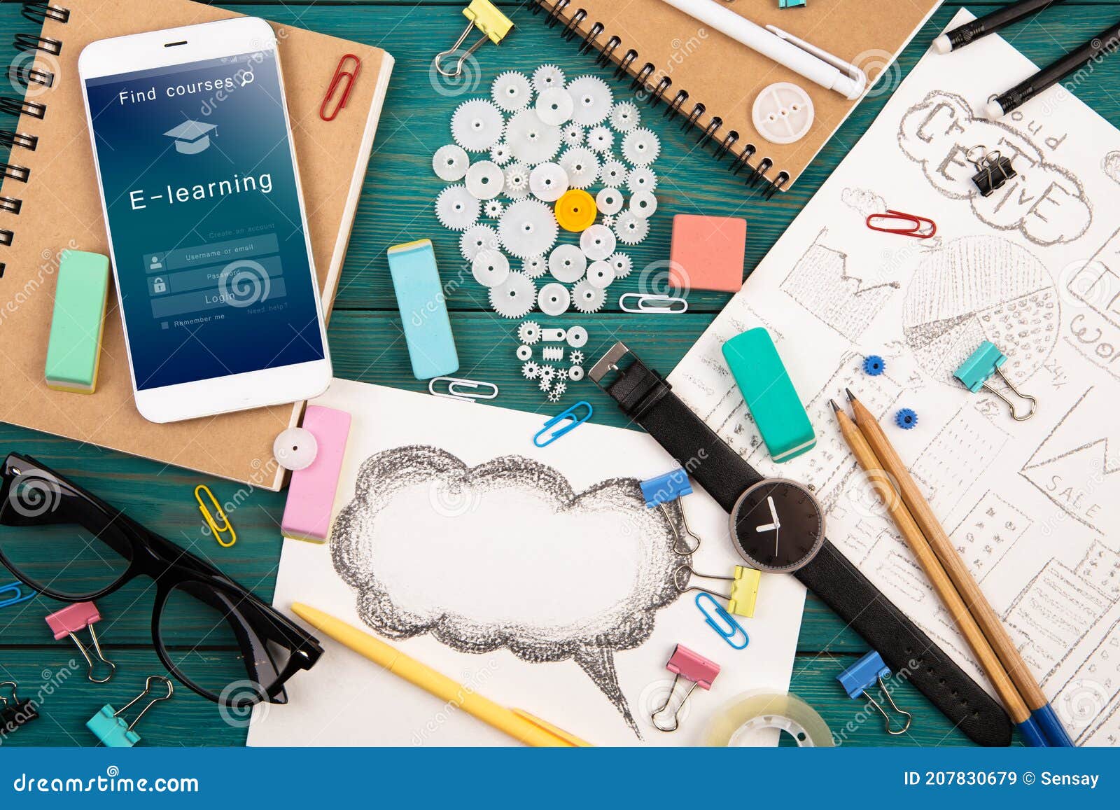 E - Learning Concept, Online Education Login or Registration Screen ...