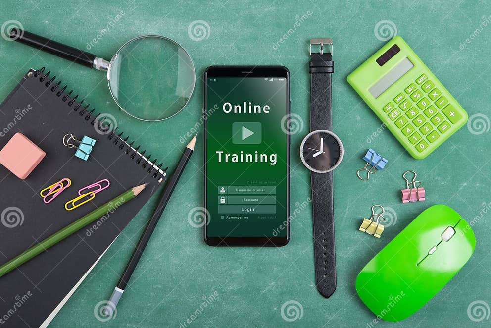 E - Learning Concept, Online Training Login or Registration Screen ...