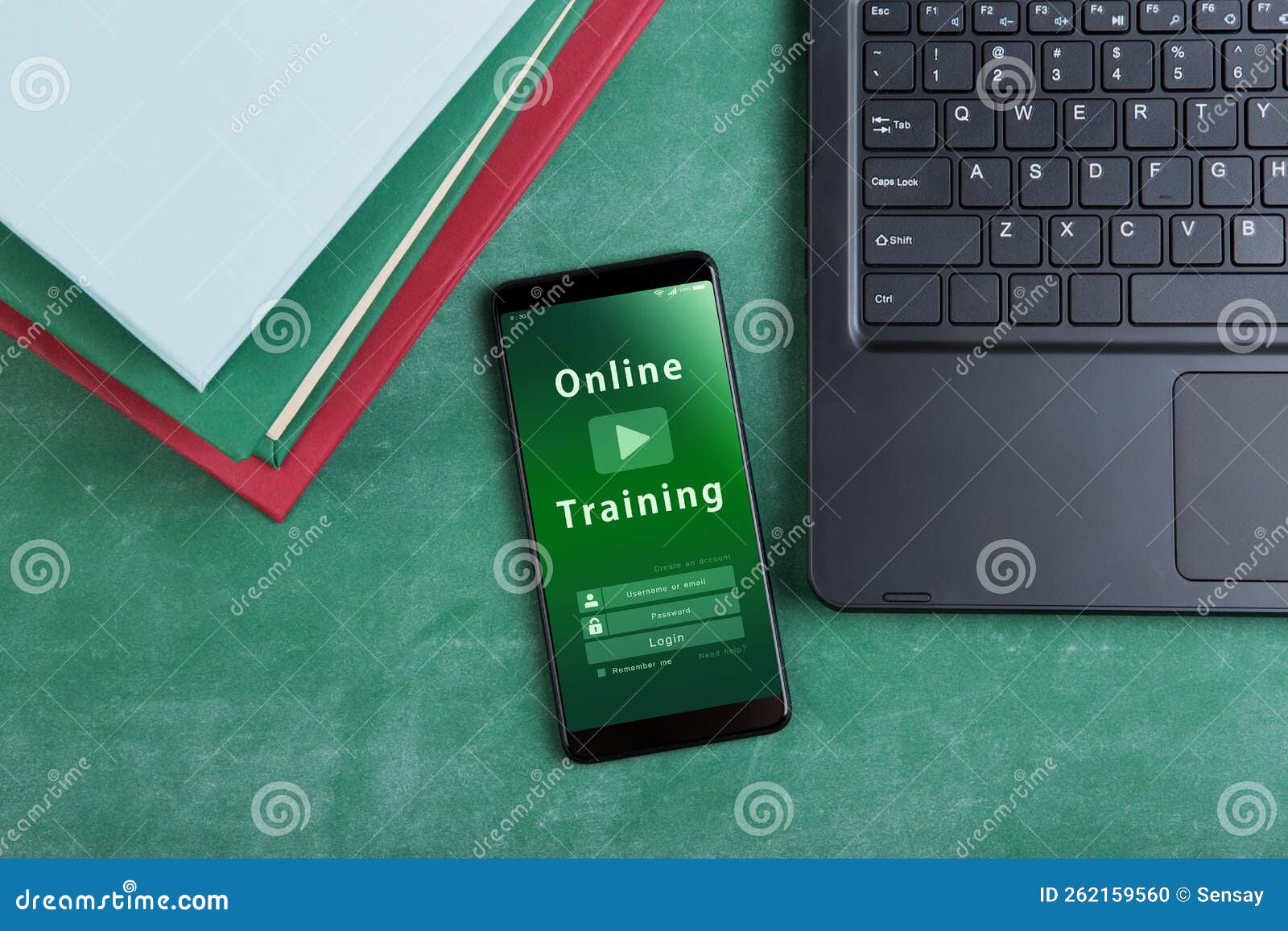 E - Learning Concept, Online Training Login or Registration Screen ...