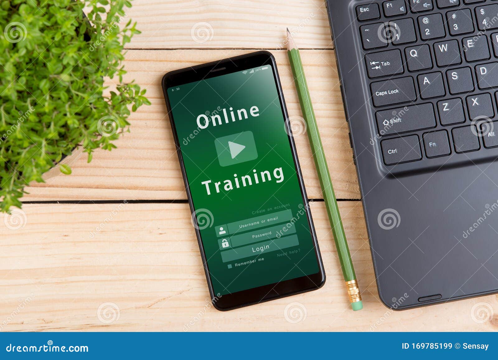 E - Learning Concept, Online Training Login or Registration Screen ...
