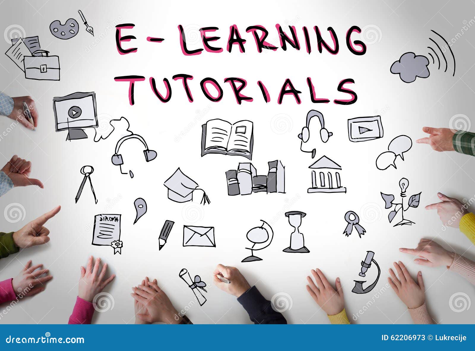 E - learning concept stock image. Image of seminar, holding - 62206973