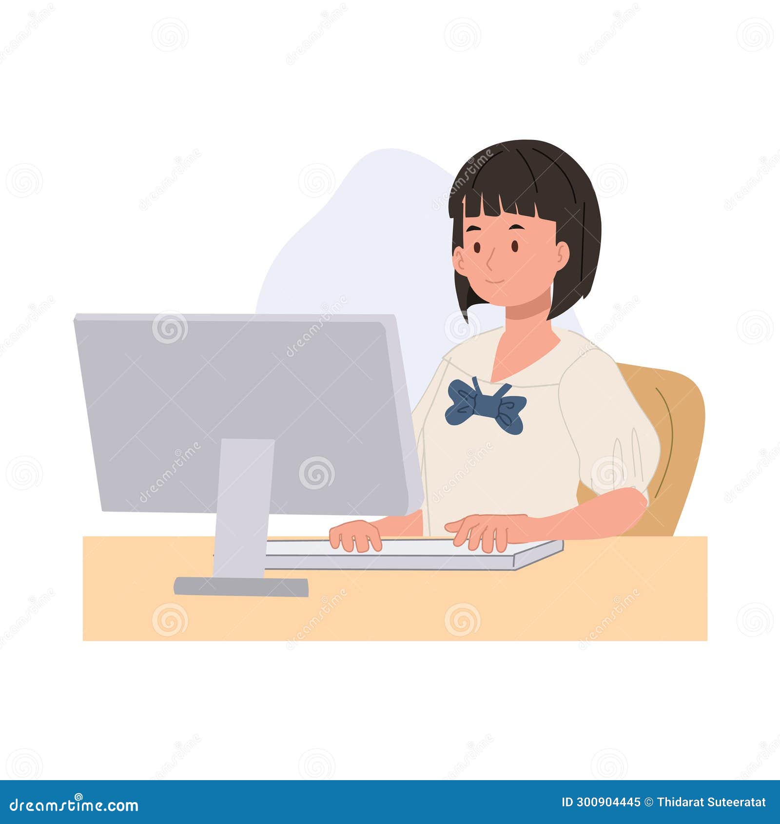 E-Learning Concept, School Technology. Thai Student In Uniform Using ...