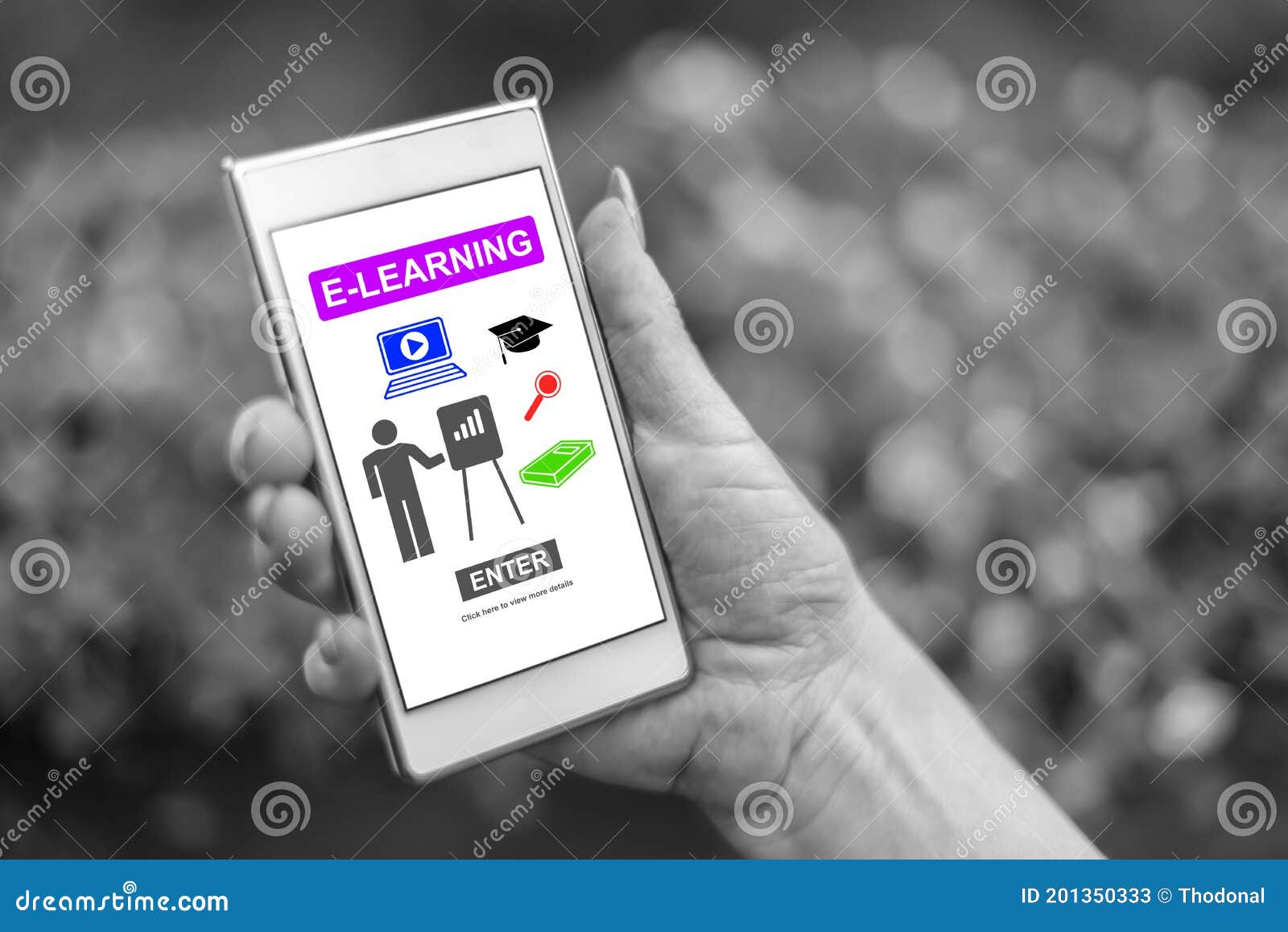 E-learning Concept on a Smartphone Stock Image - Image of school ...
