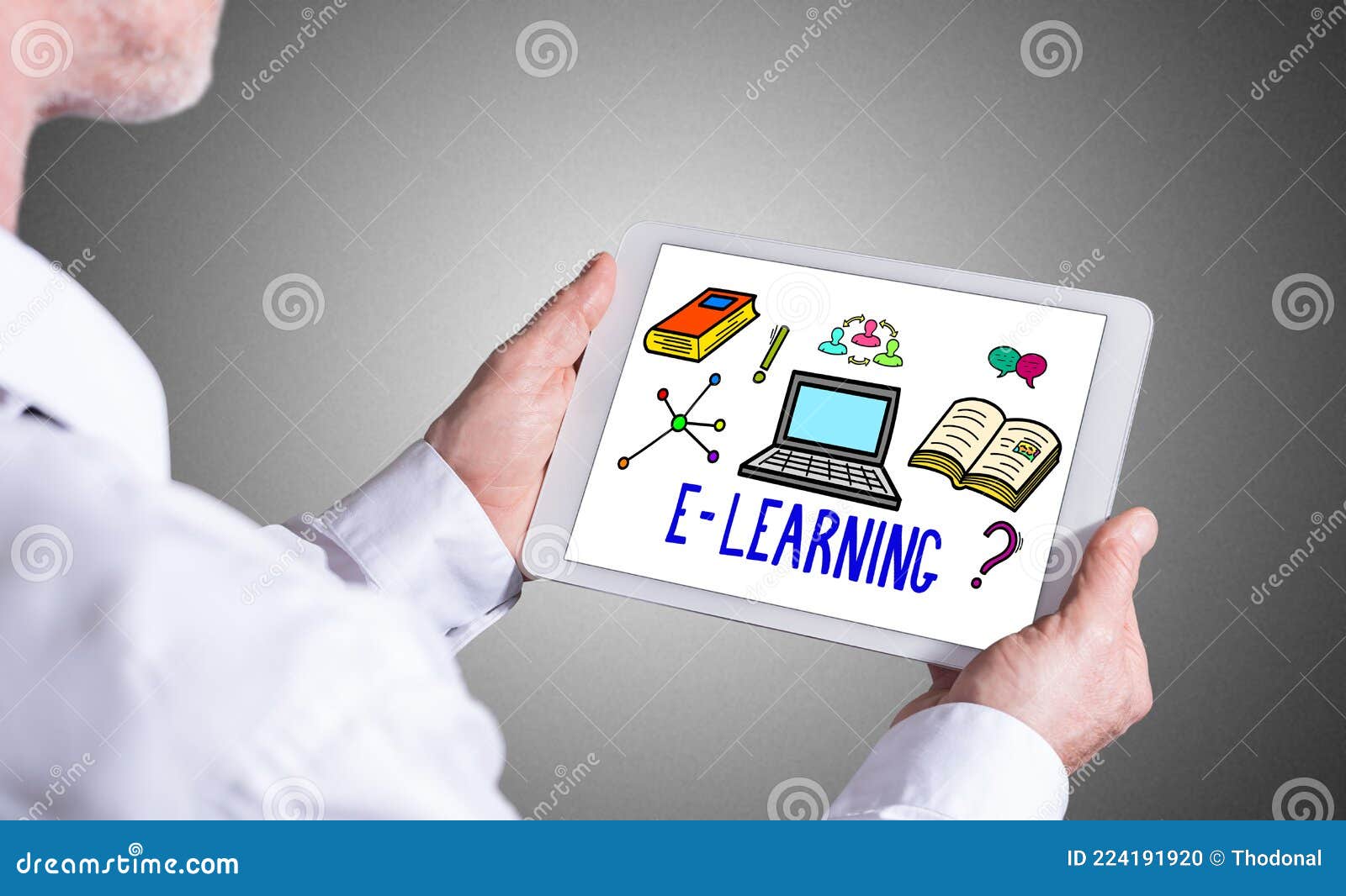 E-learning Concept on a Tablet Stock Photo - Image of school, seminar ...