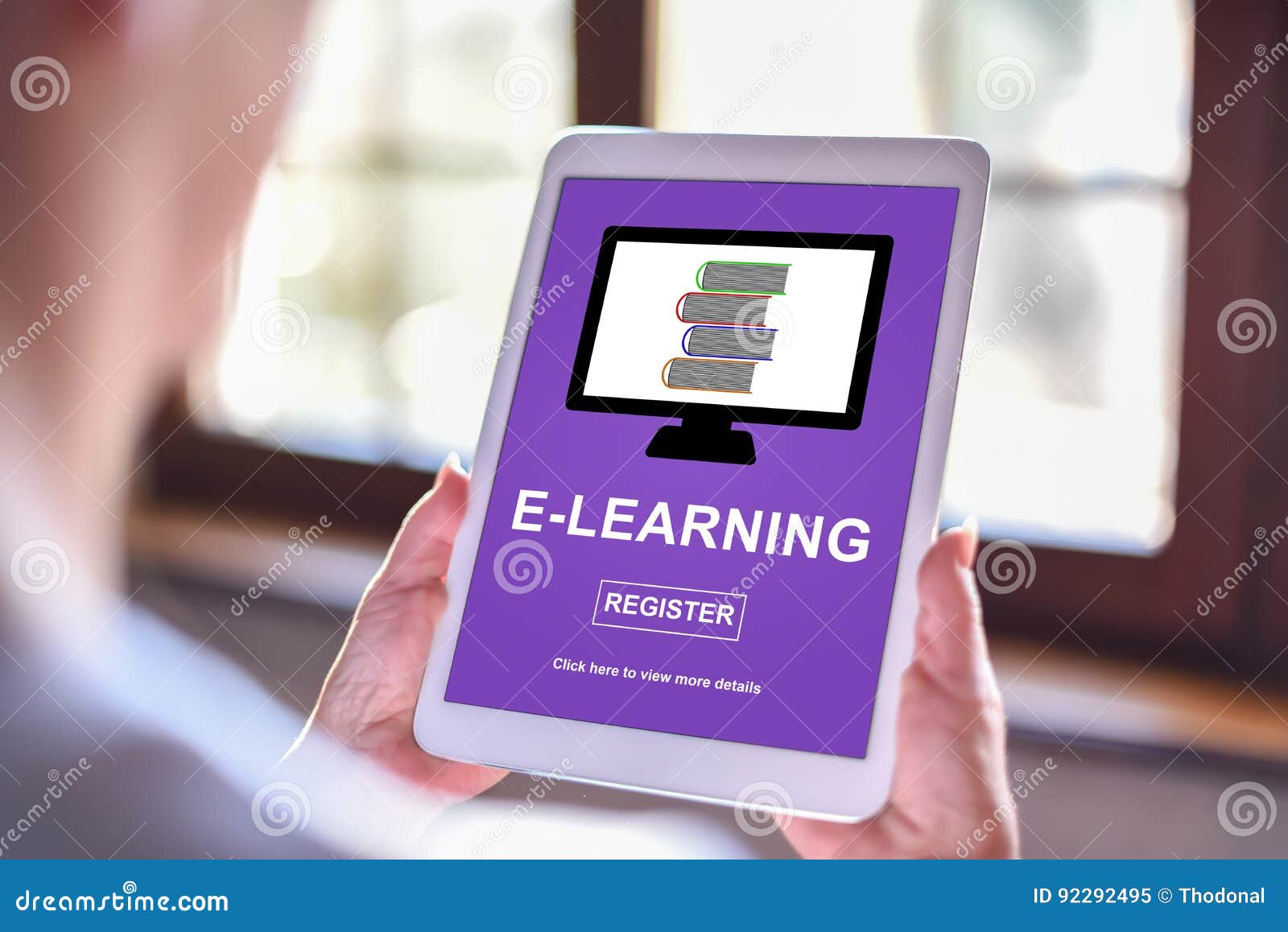 E-learning Concept on a Tablet Stock Image - Image of business ...