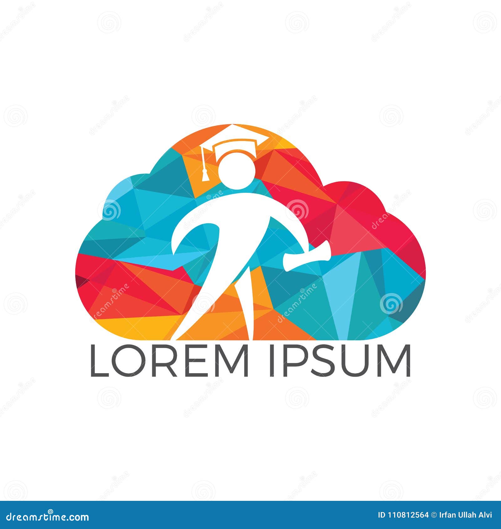 Student and Cloud Logo Design. Education Logo. Stock Vector ...