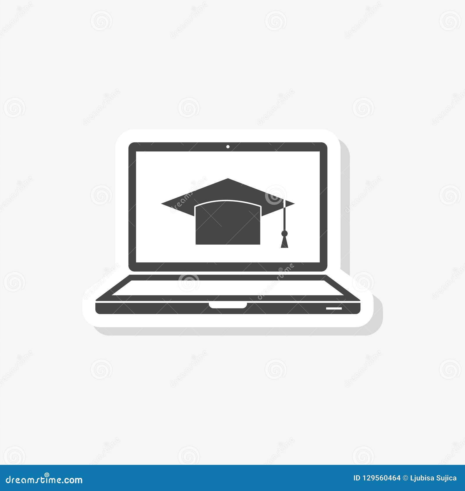 E-Learning Creative Sticker Stock Vector - Illustration of science ...