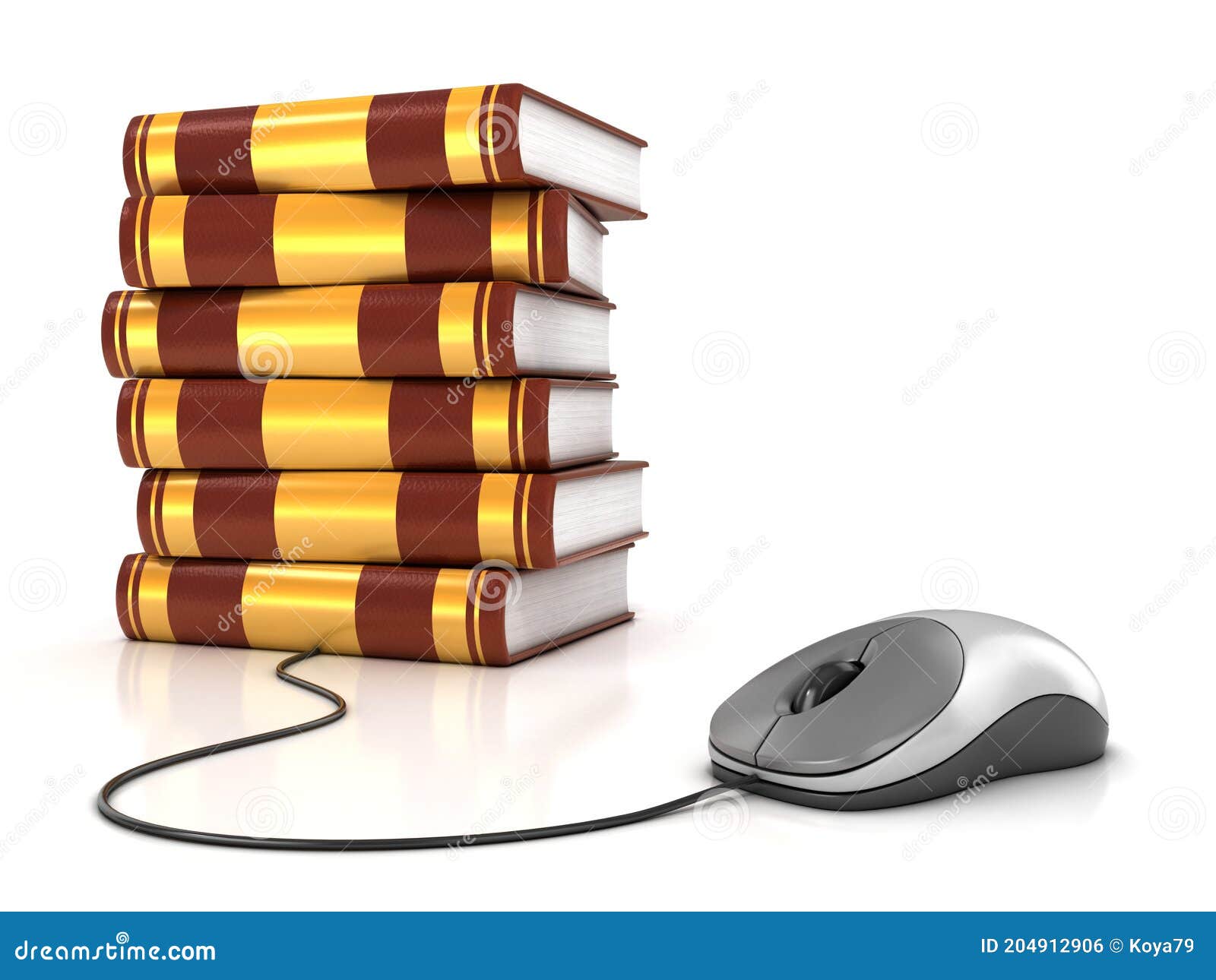 E-learning 3d Concept, Book and the Mouse Stock Illustration ...