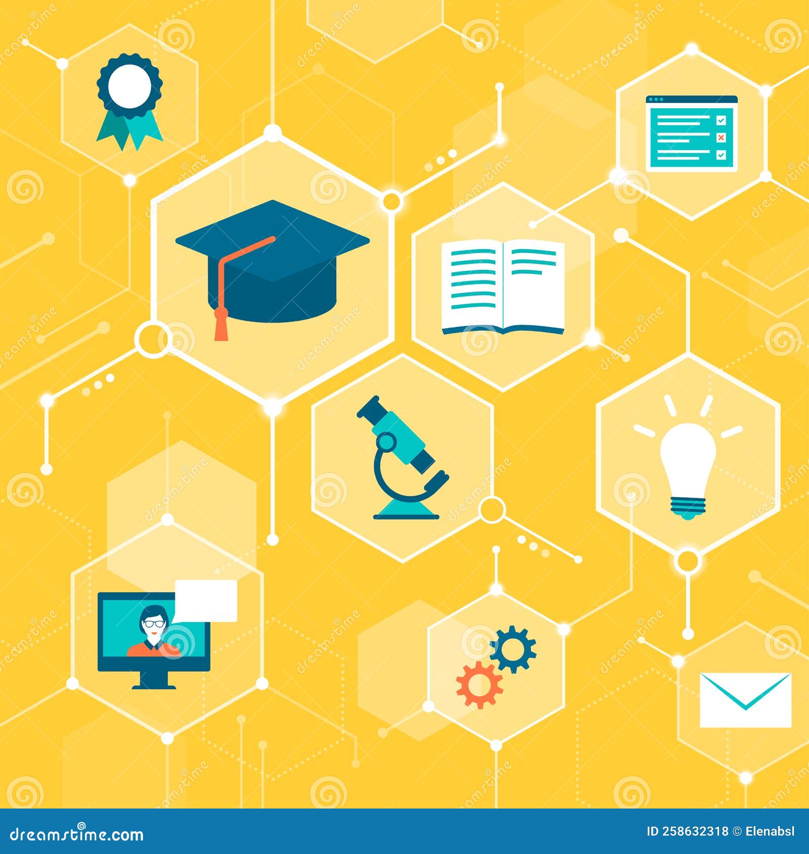 E-learning and Digital Education Stock Vector - Illustration of ...