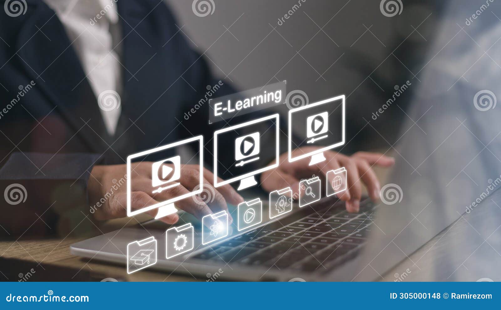 E-learning EdTech Education Technology Elearning Online Learning Internet Technology Concept ...