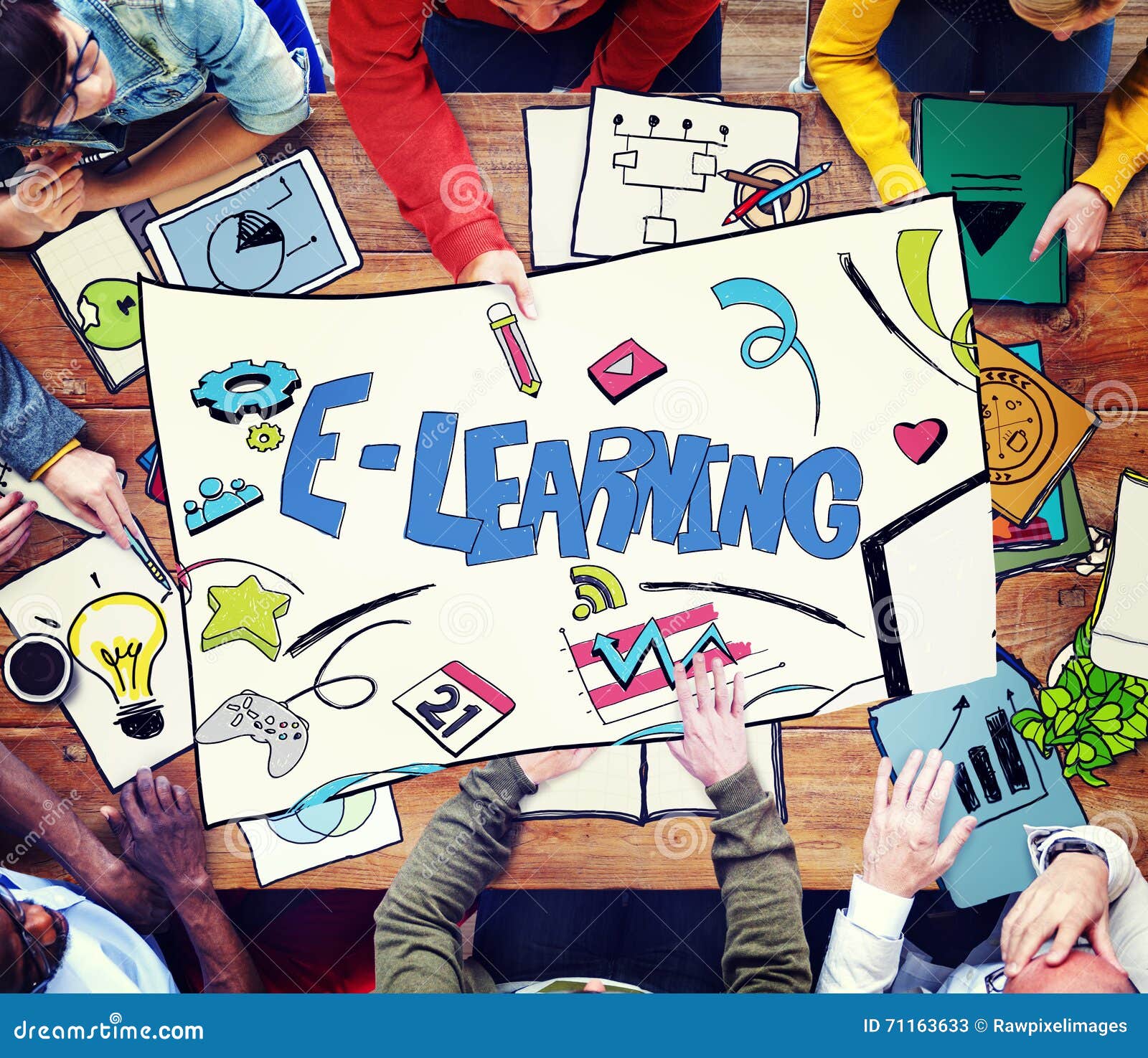 E-learning Education Global Communication Technology Concept Stock ...