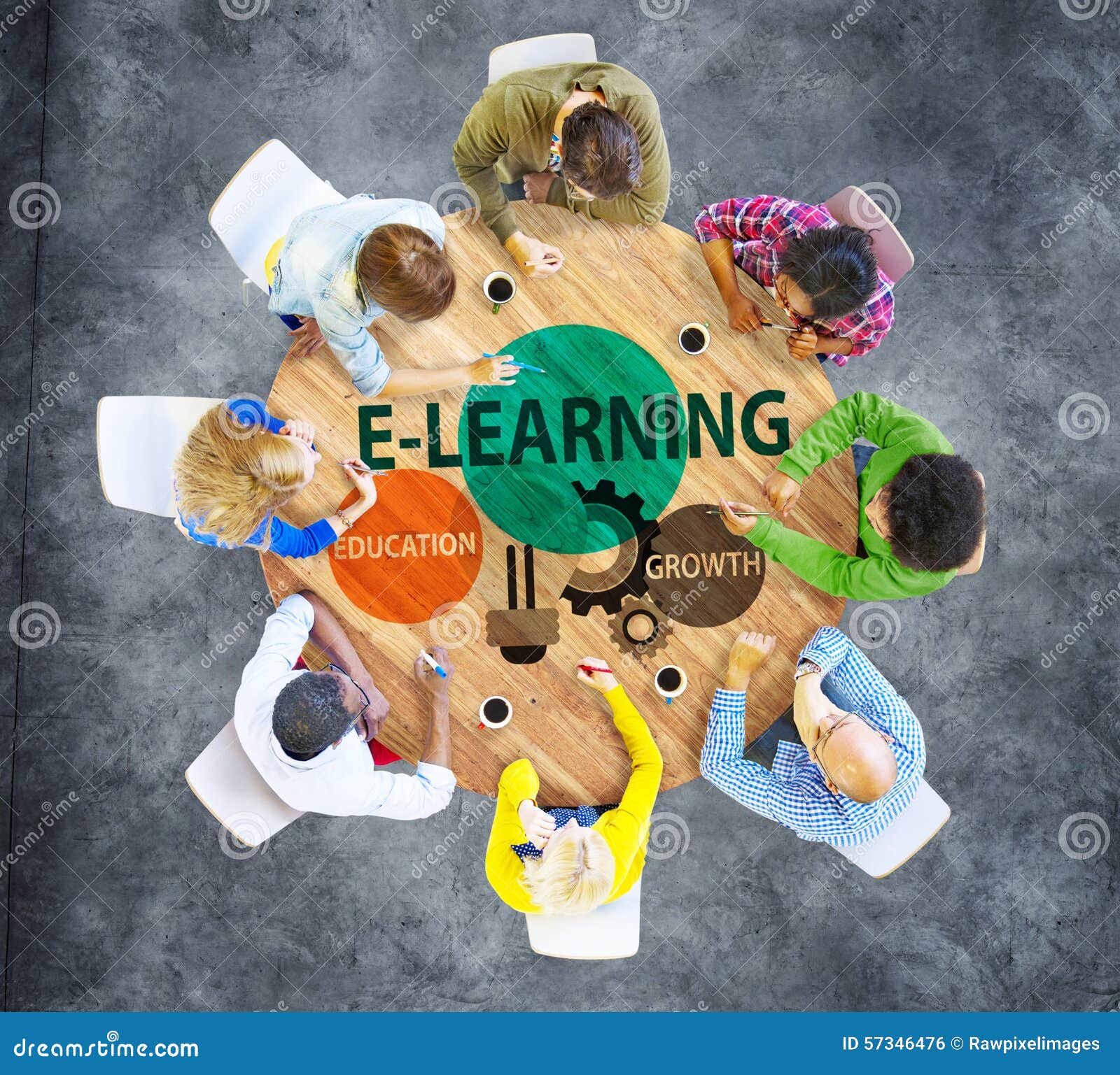 E-learning Education Growth Knowledge Information Concept Stock Photo ...